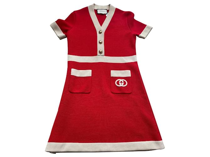 Gucci Dresses Red Wool ref.843633 - Joli Closet