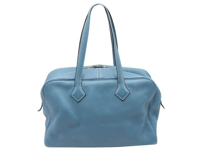 Hermès Blue Jeans Victoria II 35 Bag in Clemence Leather ref.846263 ...