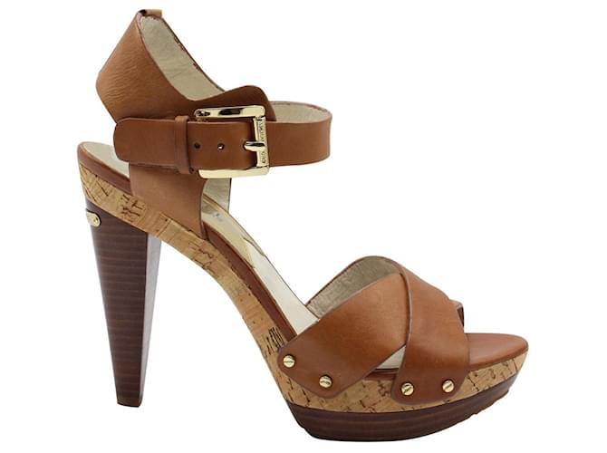Michael Kors Sandales à talons hauts marron Cuir ref.846395 - Joli Closet