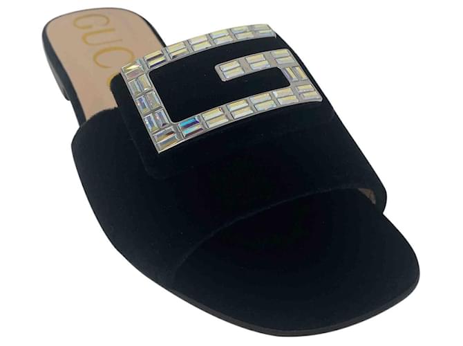 Gucci Gucc Soft Velvet Sleepers Black Deerskin ref.847786 - Joli Closet