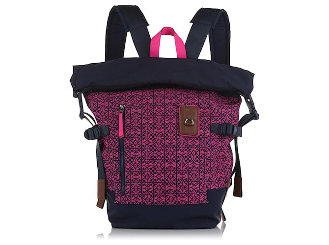 Loewe Black Anagram Backpack Nylon Cloth ref.851163 - Joli Closet
