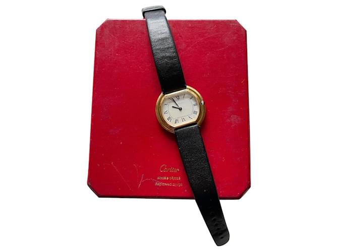 Cartier Ellipse 18K 24mm x 32 mm Vintage 1978 Golden Gold ref.851936 ...