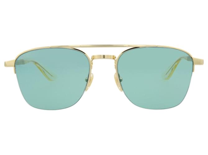 Lunettes de soleil style aviateur en métal Gucci Doré Métallisé ref ...