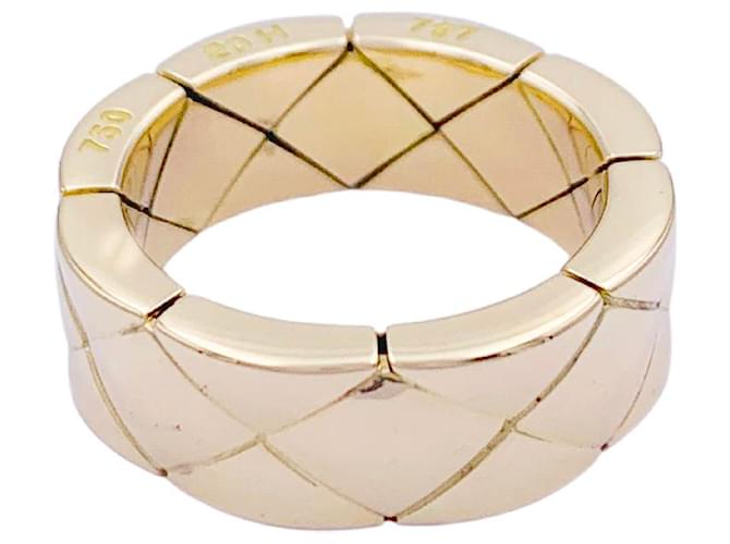 Bague Chanel, "Matelassé", or jaune. ref.854643 - Joli Closet