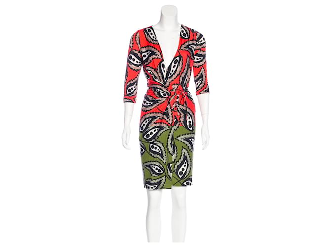 Diane Von Furstenberg Robe portefeuille en soie DvF Evrin Multicolore ...