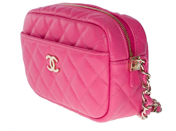 Chanel mini camera shoulder bag in pink leather100926 ref.855478 - Joli ...