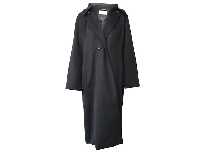 Max Mara Long Coat in Black Camel Hair Wool ref.863502 - Joli Closet