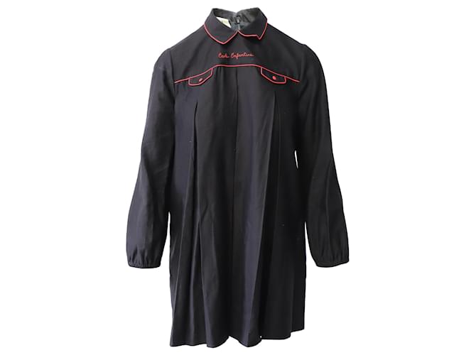 Gucci Mini robe brodée École Enfantine en lin noir ref.869645 - Joli Closet