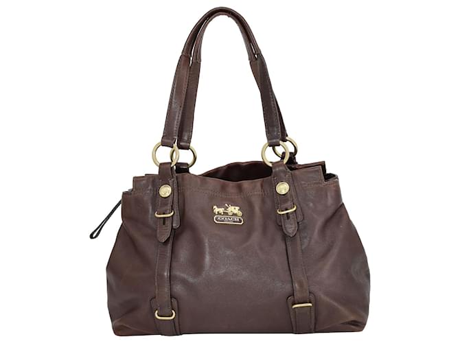 Coach Madison Mia Handbag in Brown Leather ref.871069 - Joli Closet