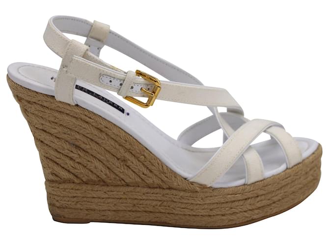 Ralph Lauren Espadrilles in White canvas Cloth ref.871198 - Joli Closet