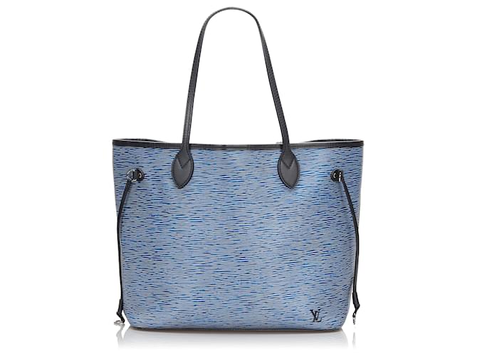 Louis Vuitton Blue Epi Denim Neverfull MM Leather ref.874234 - Joli Closet