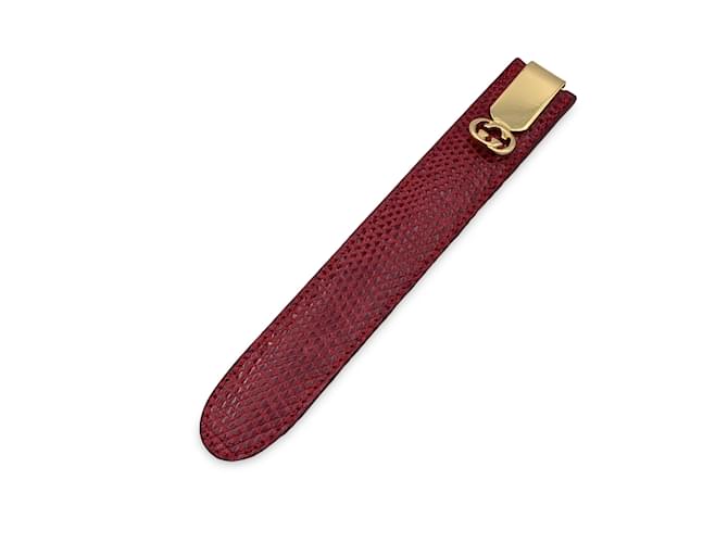 Gucci Vintage Gold Metal Logo Bookmark Letter Opener with Case Golden ...