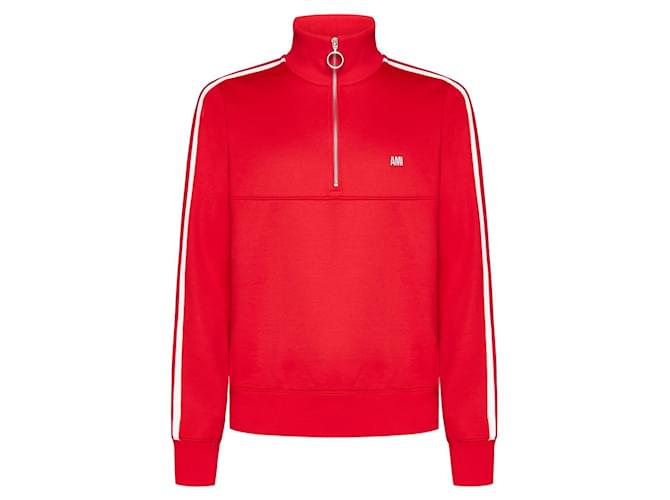 Ami Paris Sweaters Red Cotton Polyamide ref.878765 - Joli Closet