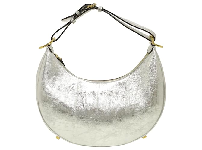 Fendi Silver Small Fendigraphy Hobo Silvery Leather Pony-style calfskin ...