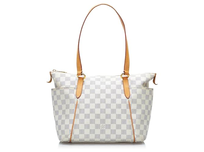 Louis Vuitton White Damier Azur Totally PM Cuir Toile Blanc ref.880557 ...