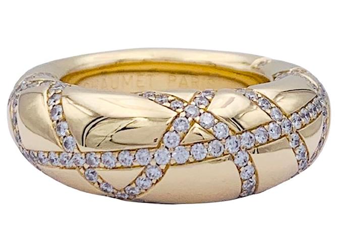 Chaumet ring, "Ring", In yellow gold, diamants. Diamond ref.883914 ...
