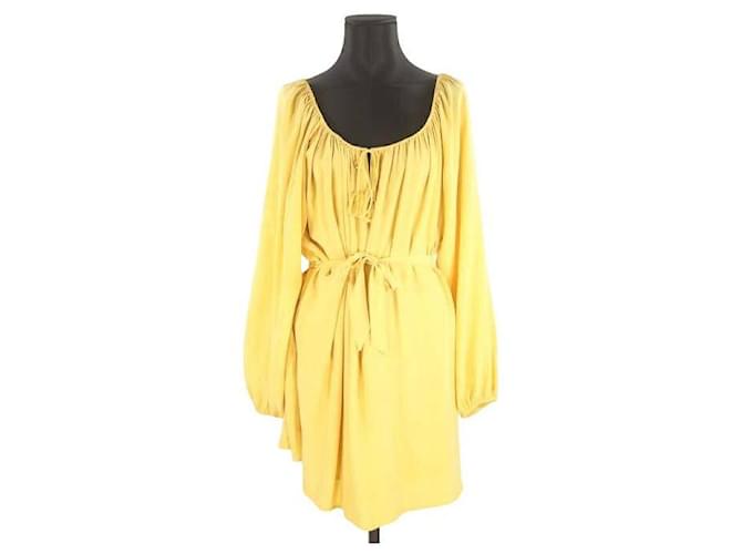 SéZane SEZANE Dress 38 Yellow Silk ref.885365 - Joli Closet