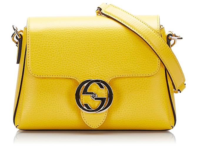 Gucci Yellow Small Dollar Interlocking G Gelb Leder Kalbähnliches Kalb ...