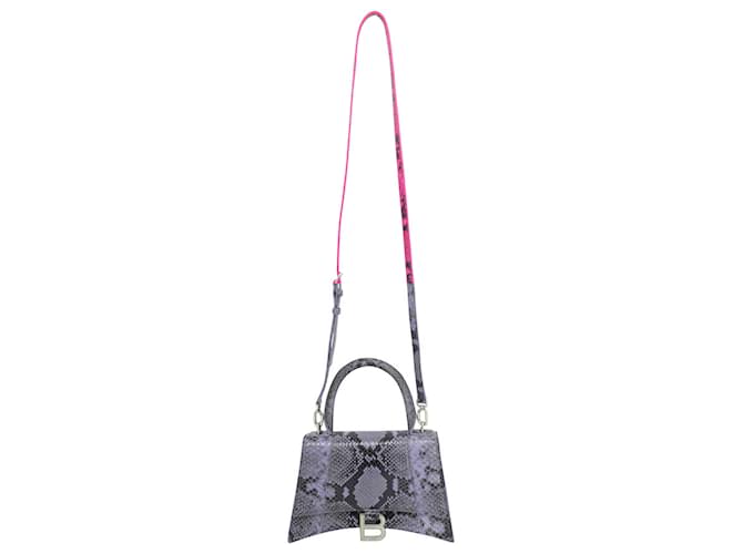 Everyday Balenciaga Small Hourglass Top Handle Bag in Pink Snake Print ...