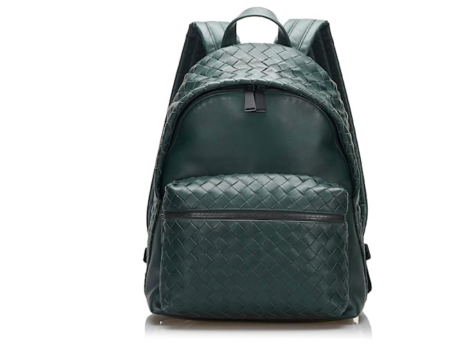 Bottega Veneta Green Intrecciato Backpack Leather Pony-style calfskin ...