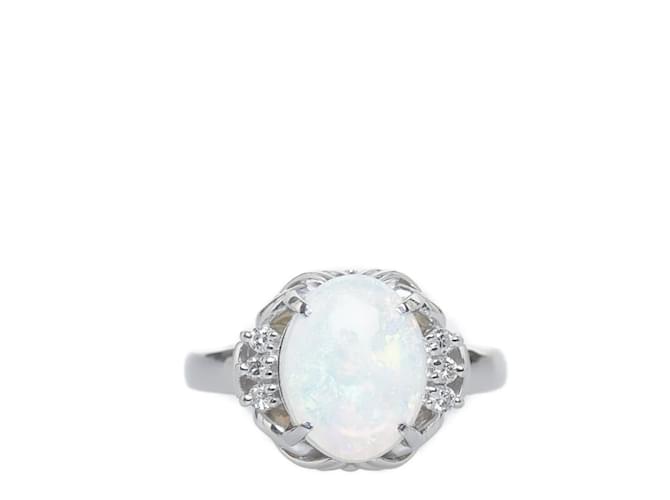 & Other Stories Bague Platine Opale & Diamant Métal Argenté ref.910863 ...
