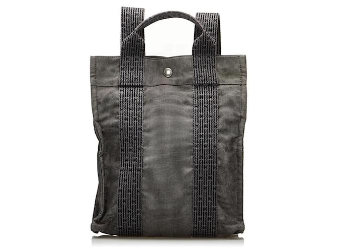 Hermès Toile Herline Backpack Grey Cloth ref.915857 - Joli Closet