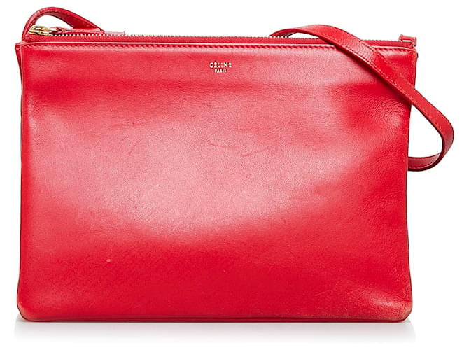 Céline Celine Red Large Trio Leather Pony-style calfskin ref.916627 ...