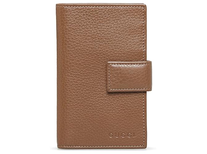 Gucci Brown Leather Long Bill Wallet Pony-style calfskin ref.920152 ...