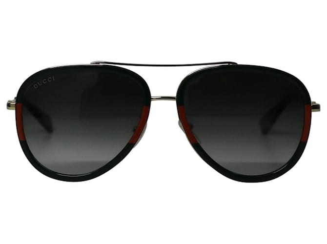 Gucci GG0062S Aviator Sunglasses in Green and Red Acetate in Gold Metal ...