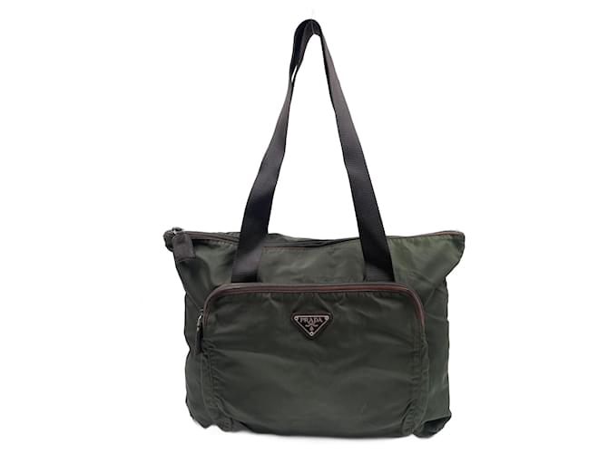 Green Prada Nylon Tote ref.926202 - Joli Closet