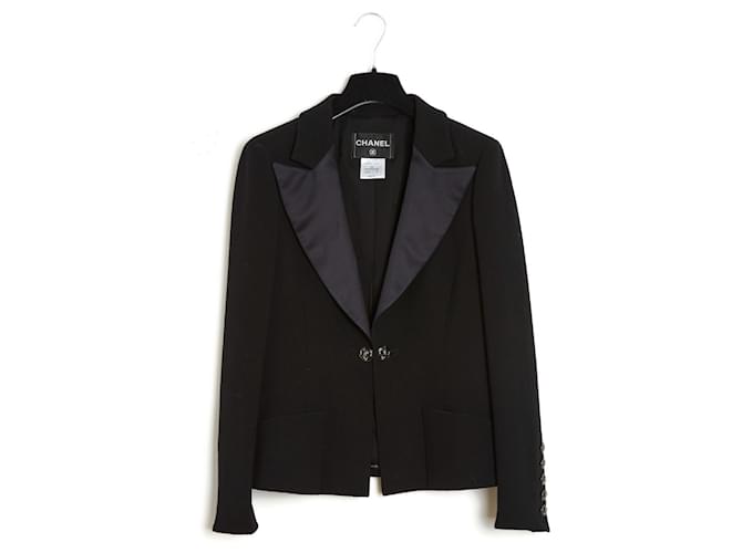 Chanel 09C TUXEDO JACKET FR38 Black Wool ref.929439 - Joli Closet