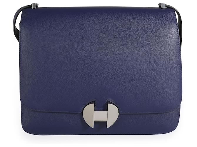 Hermès Hermes Bleu Encre Evercolor 2002 26 Bag Phw Silvery Metallic ...