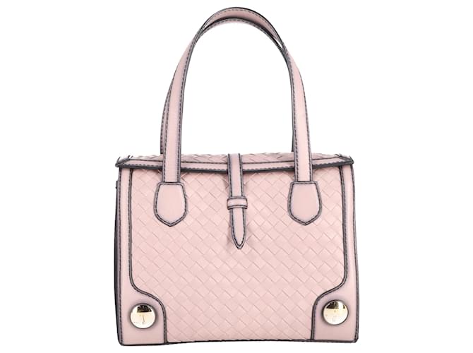 Bottega Veneta Monaco Double-Handle Woven Tote Bag in Pink Calfskin ...