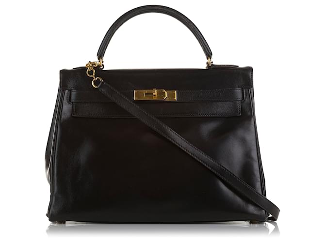 Hermès Hermes Black Box Kalb Kelly 32 Schwarz Leder Kalbähnliches Kalb ...