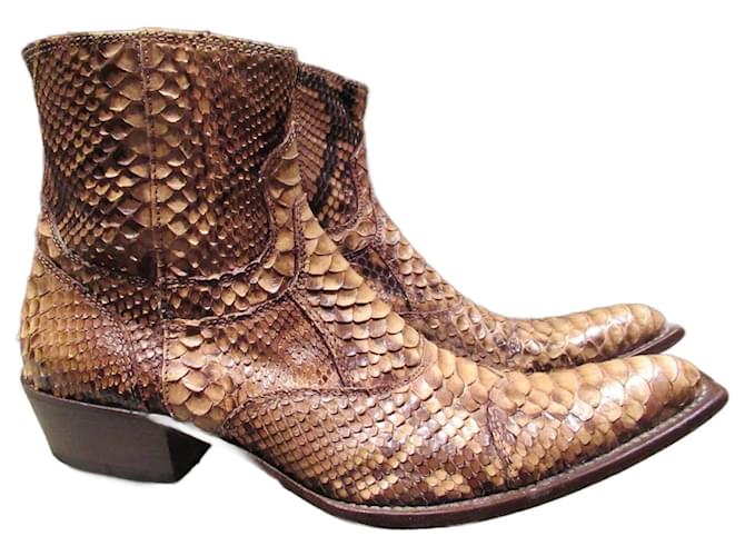 Autre Marque Nex-Tech boots in python leather Beige ref.947979 - Joli ...