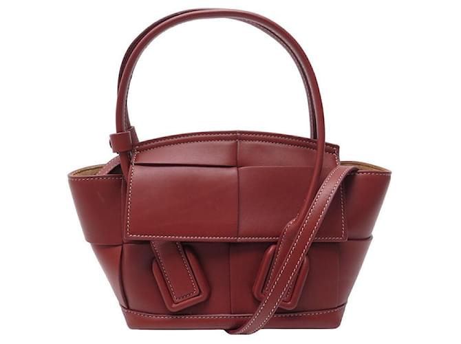 NEW BOTTEGA VENETA MINI ARCO HANDBAG 600606 HAND BAG PURSE Red Leather ...