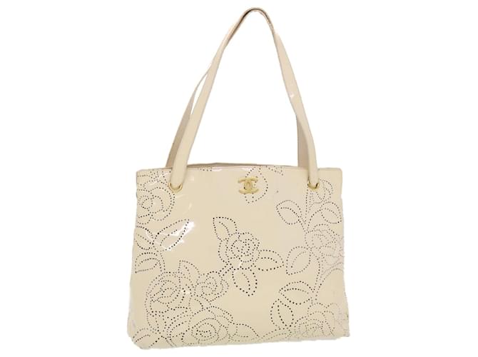 CHANEL Shoulder Bag Patent leather White CC Auth bs5665 ref.949542 ...
