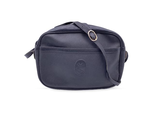 Yves Saint Laurent Vintage Black Canvas Leather Crossbody Bag Cloth ref ...