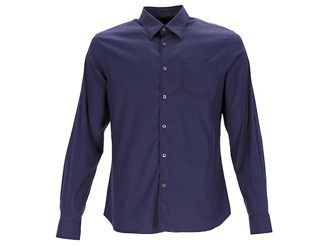 Prada Button Shirt in Navy Blue Cotton ref.951971 - Joli Closet