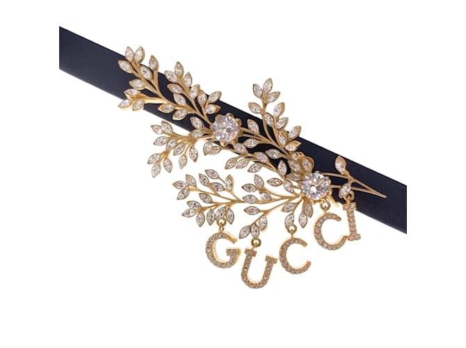 Gucci Gold Metal and Crystal Single Earring Ear Cuff Golden ref.952850 ...