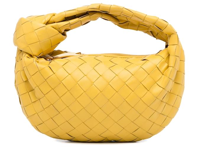 Bottega Veneta Yellow Mini Intrecciato Jodie Leather Pony-style ...