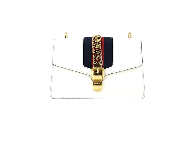 Gucci Small Sylvie Shoulder Bag 421882 White Leather ref.976553 - Joli ...