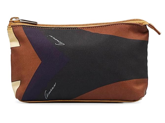 Gucci Black Nylon Pouch Brown Cloth ref.980002 - Joli Closet