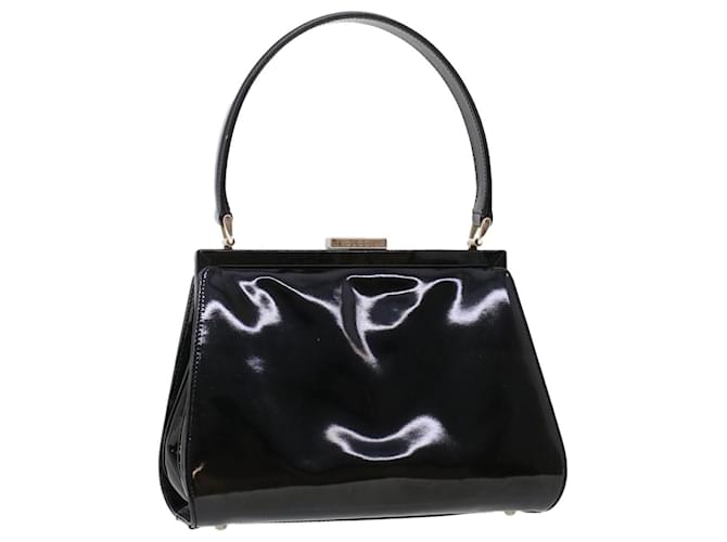 GUCCI Sac bandoulière à fermoir Cuir verni Noir 000 781 0801 Auth ...