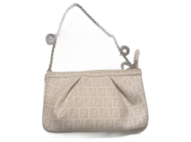 Fendi way baguette White Grey Cloth ref.981801 - Joli Closet