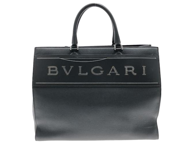 Bulgari Logo Black Leather ref.982108 - Joli Closet