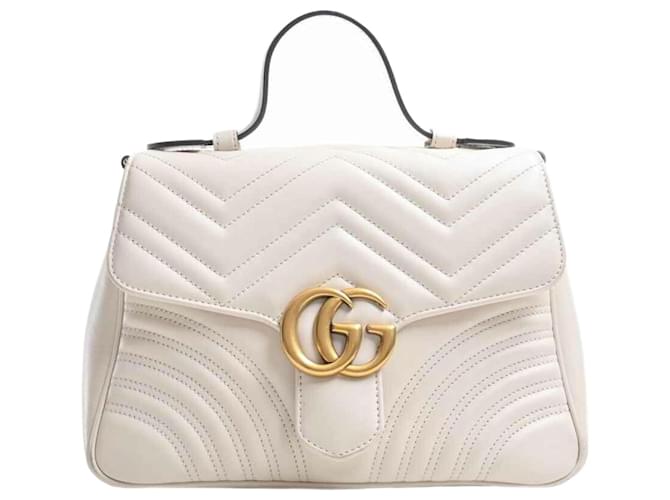 Gucci GG Marmont White Leather ref.982163 - Joli Closet