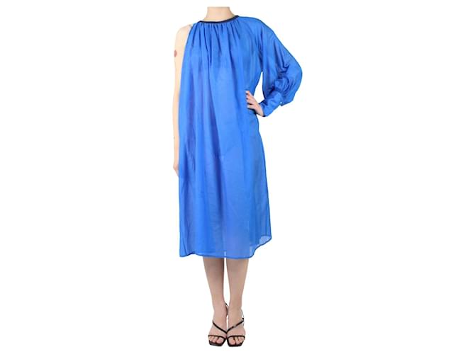 Zeus + Dione Blue one-shoulder sheer midi dress - size UK 10 Cotton ref.983301 - Joli Closet