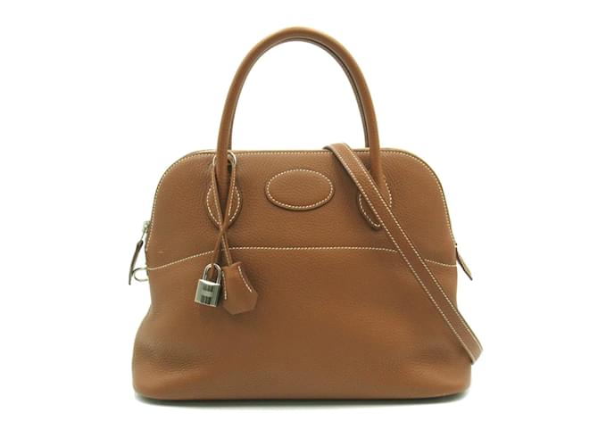 Hermès Clemence Bolide 31 Brown Leather Pony-style calfskin ref.989112 ...