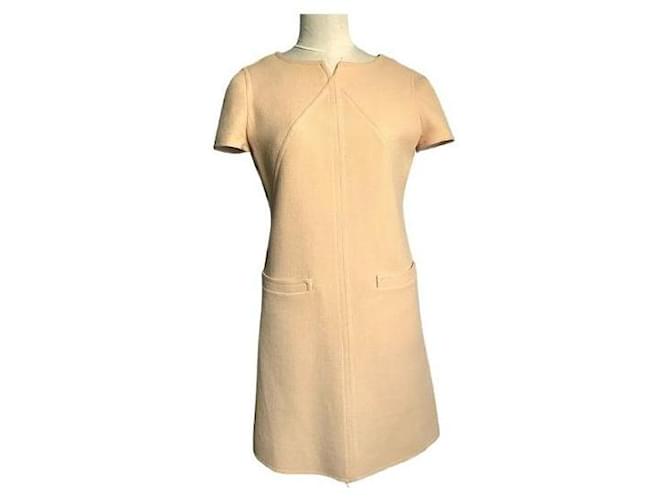 Courreges Courrèges dress model 100 Beige Camel Wool ref.990648 - Joli ...